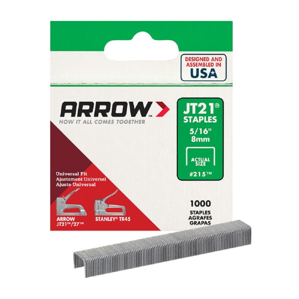 Arrow JT21 7/16 in. W X 5/16 in. L 23 Ga. Wide Crown Light Duty Staple